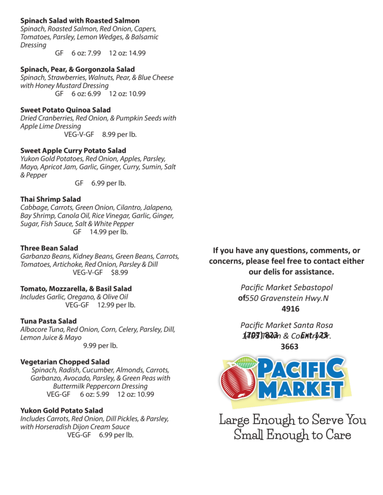 Catering Menu | Pacific Market